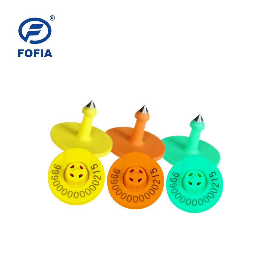 Yellow 17cm Reading Distance Rfid Animal Ear Tag For Sheep Goat Piglet