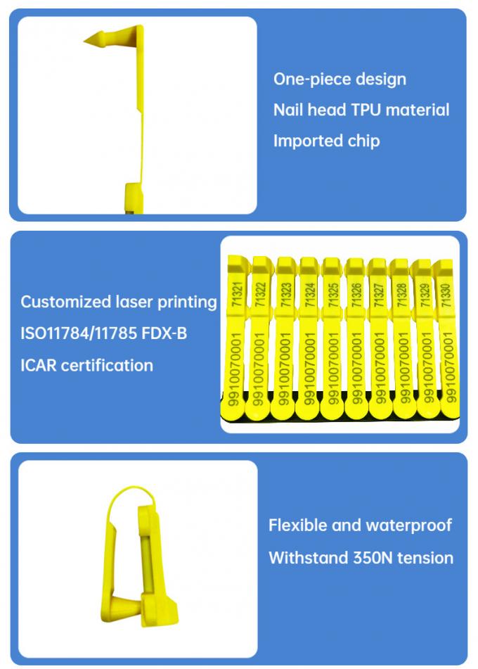 Wrapped Around Weight 6G Rfid Ear Tags For Sheep / Goat Tracking And ...